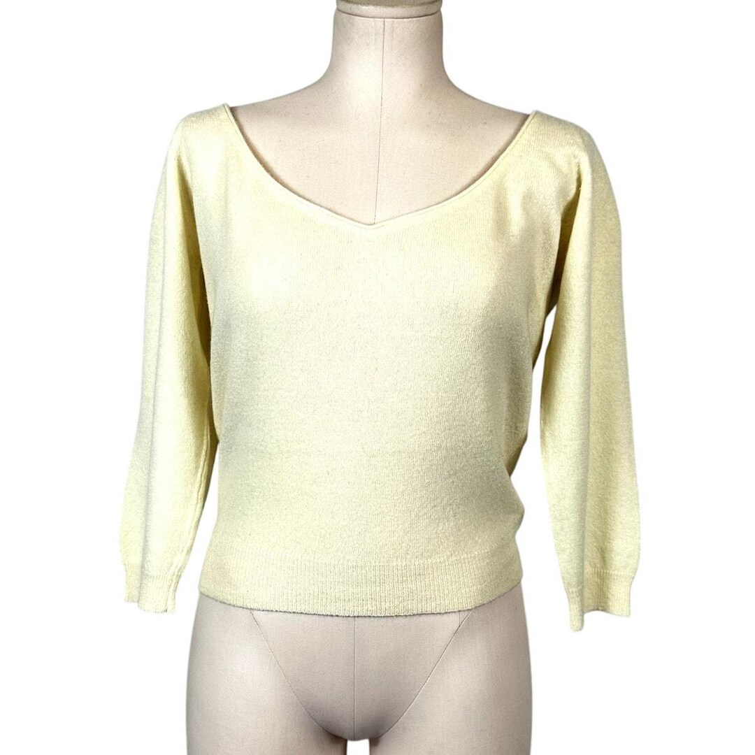 1950s Cream Cashmere Sweater Pin up Vintage - Etsy