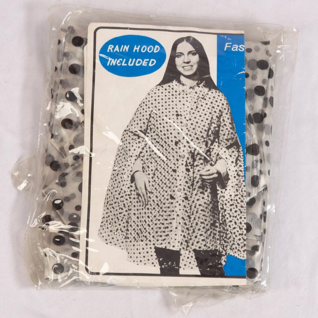 1960s Polka Dot Rain Poncho | New in Package | Vintage - Etsy