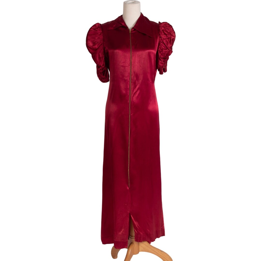 1940s Satin Dressing Gown | Bust 36" | Vintage - Etsy