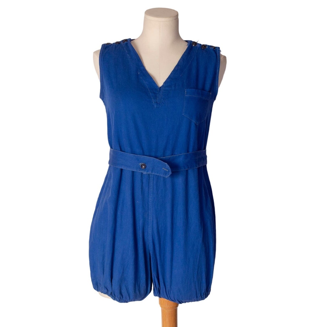 1950s Blue Gym Romper | Bust 36" | Vintage - Etsy
