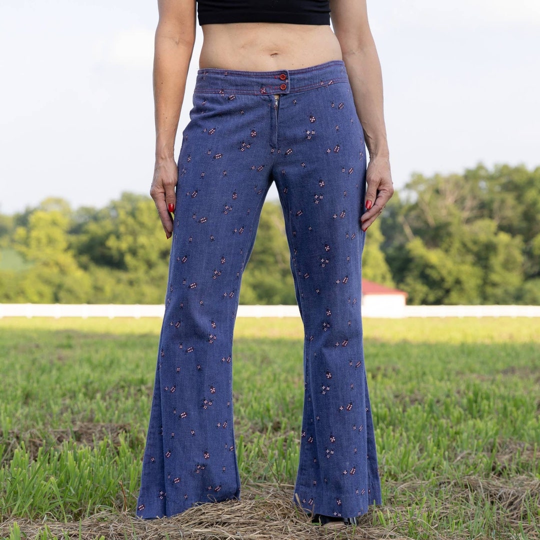 70s Low Waisted Ladybug Denim Jeans Waist 33 VTG Vintage - Etsy