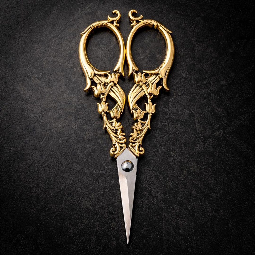 Ornate Gold Embroidery Scissors • Vintage-style Sewing Tool - Etsy