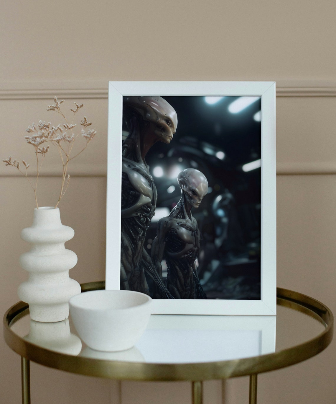 Alien Digital Artwork, Neutral Color Print With Digital Art, Digital ...