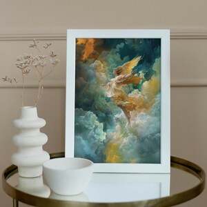 Whisper 2 PNG Realistic Angel Floating in Sky, Ethereal Divine Art ...