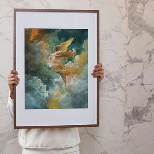 Whisper 2 PNG Realistic Angel Floating in Sky, Ethereal Divine Art ...