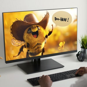 BEE-HAW Painting PNG, Digital Art Download, Cartoon Bee, Animated Bug ...