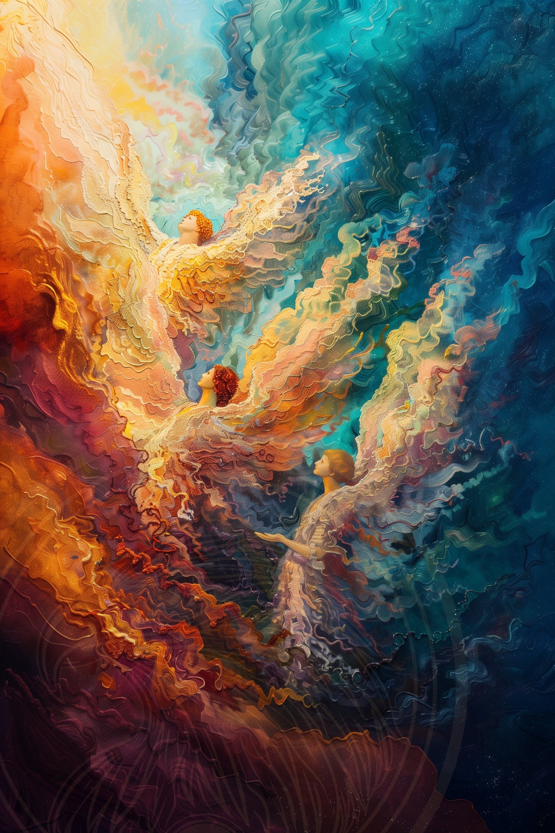 Angel Mission Oil Painting PNG, Digital Download, Angelic Art, Modern ...