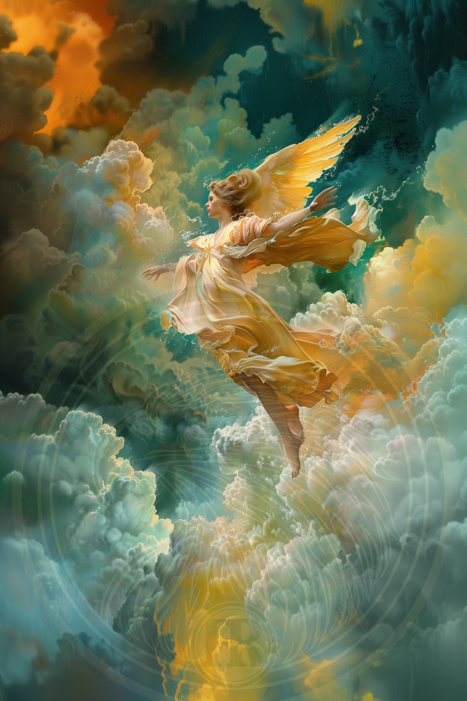 Whisper 2 PNG Realistic Angel Floating in Sky, Ethereal Divine Art ...