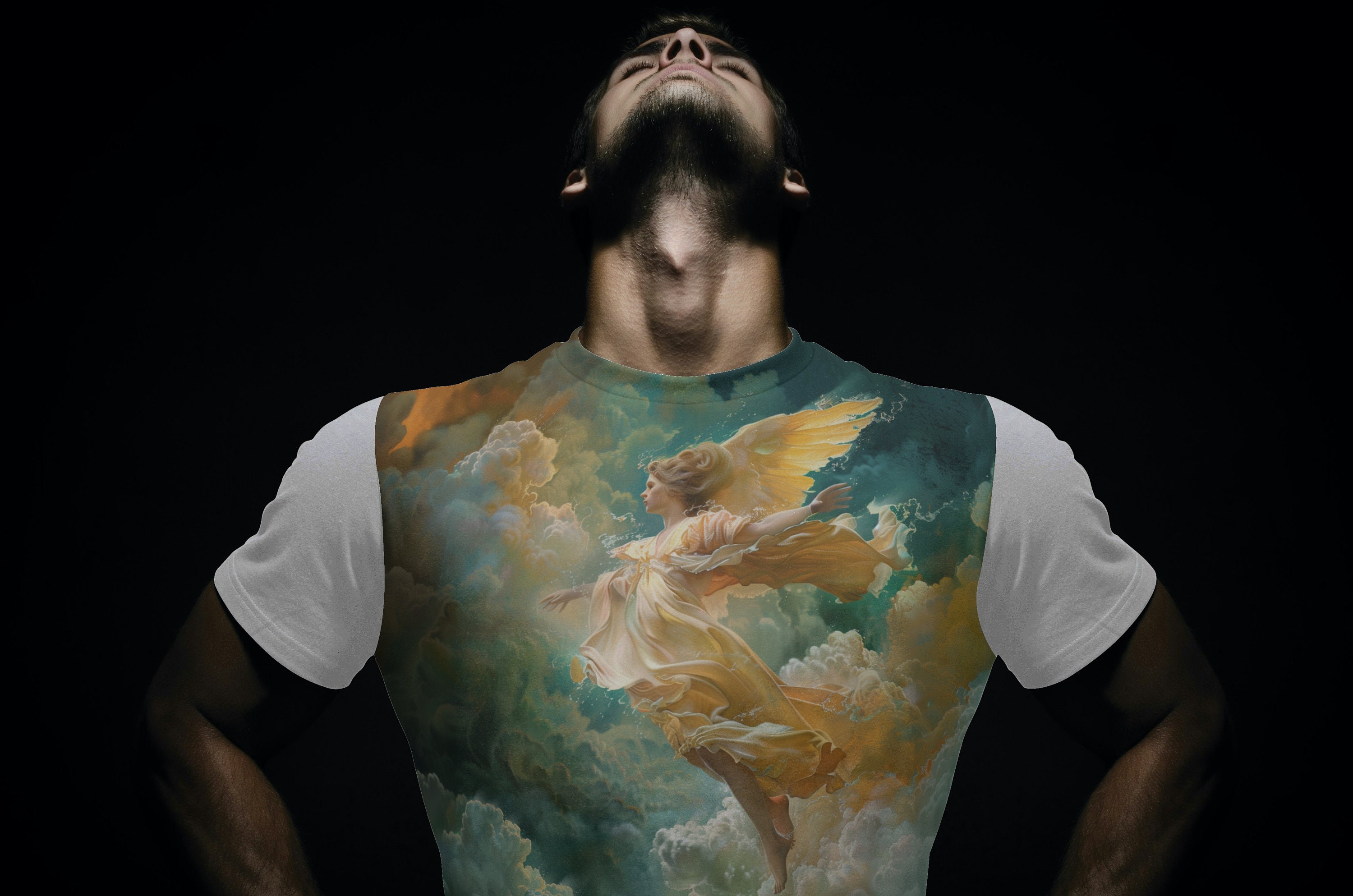 Whisper 2 PNG Realistic Angel Floating in Sky, Ethereal Divine Art ...