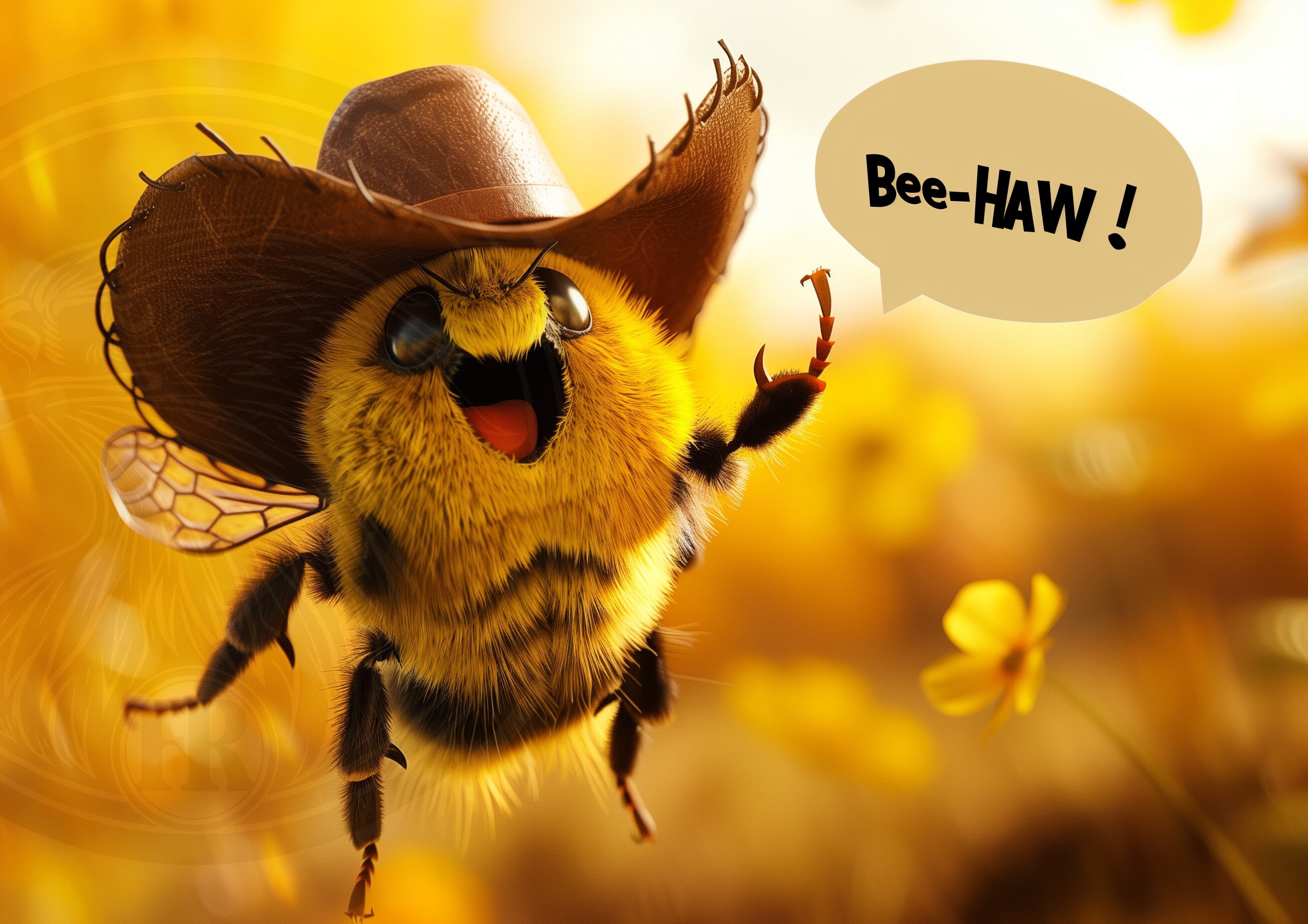 BEE-HAW Painting PNG, Digital Art Download, Cartoon Bee, Animated Bug ...