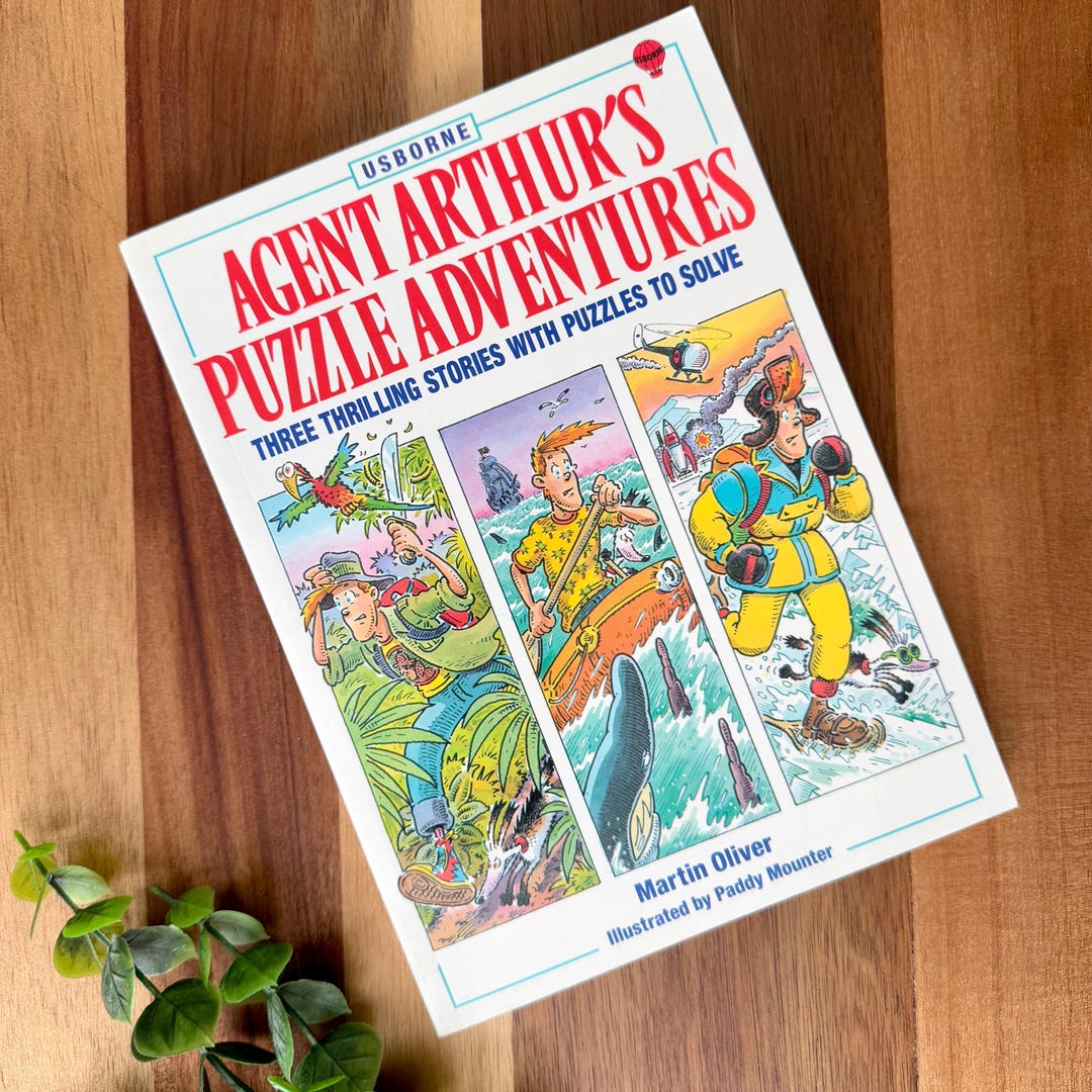 RARE Vintage Agent Arthur's Puzzle Adventures Three Thrilling Stories ...