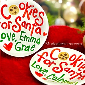 Handmade Ceramic Cookies for Santa Plate Personalized - Etsy