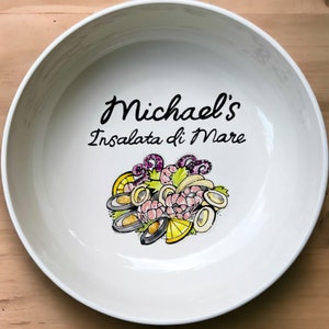 Large Handmade Family Ceramic Pasta Bowl Personalized With Custom ...