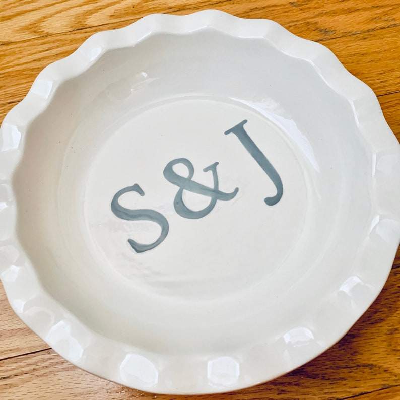 Custom Ceramic Deep Dish Baker or Pie Server Monogrammed - Etsy