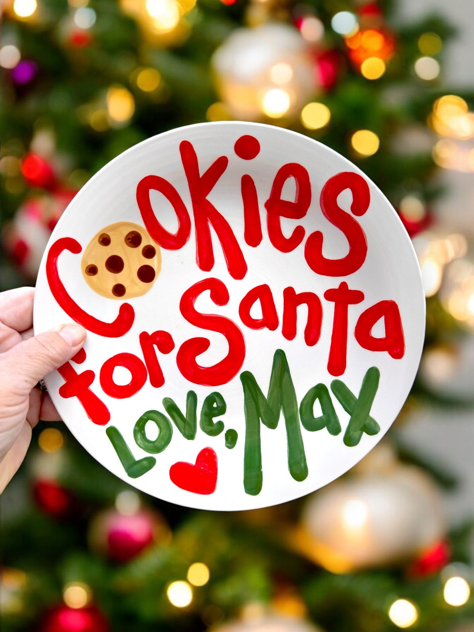 Handmade Ceramic Cookies for Santa Plate Personalized - Etsy