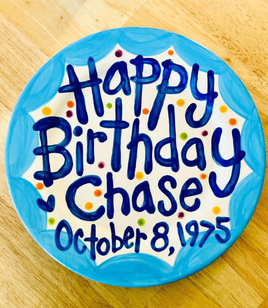 Handmade Made to Order Ceramic Birthday Plate Personalized 10 Inch With ...