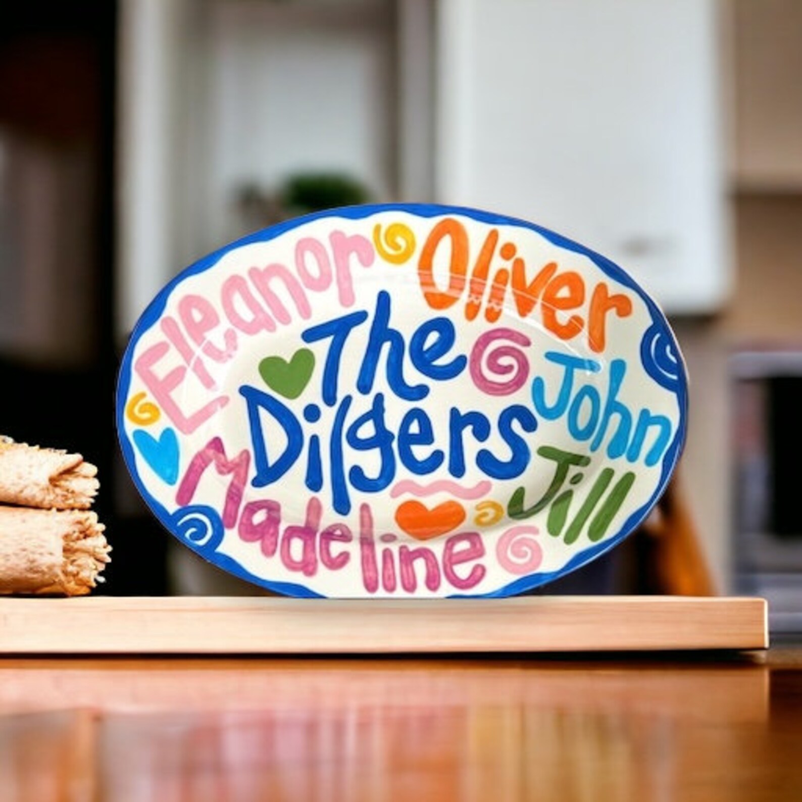Handmade Large Ceramic Tray Personalized Family Names Gift - Etsy