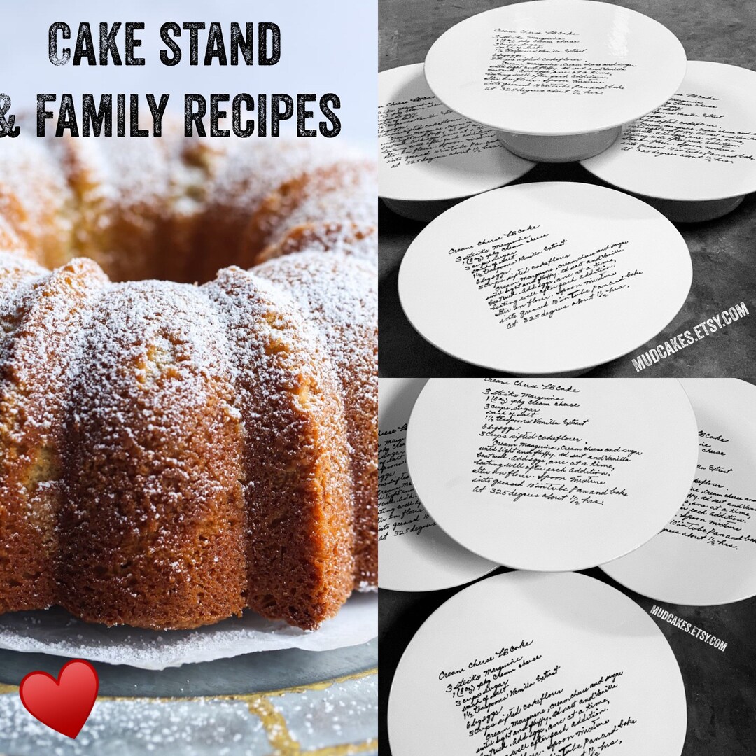 Custom Handmade Ceramic Cake Stand Plate Recipe, Monogram,logo or ...