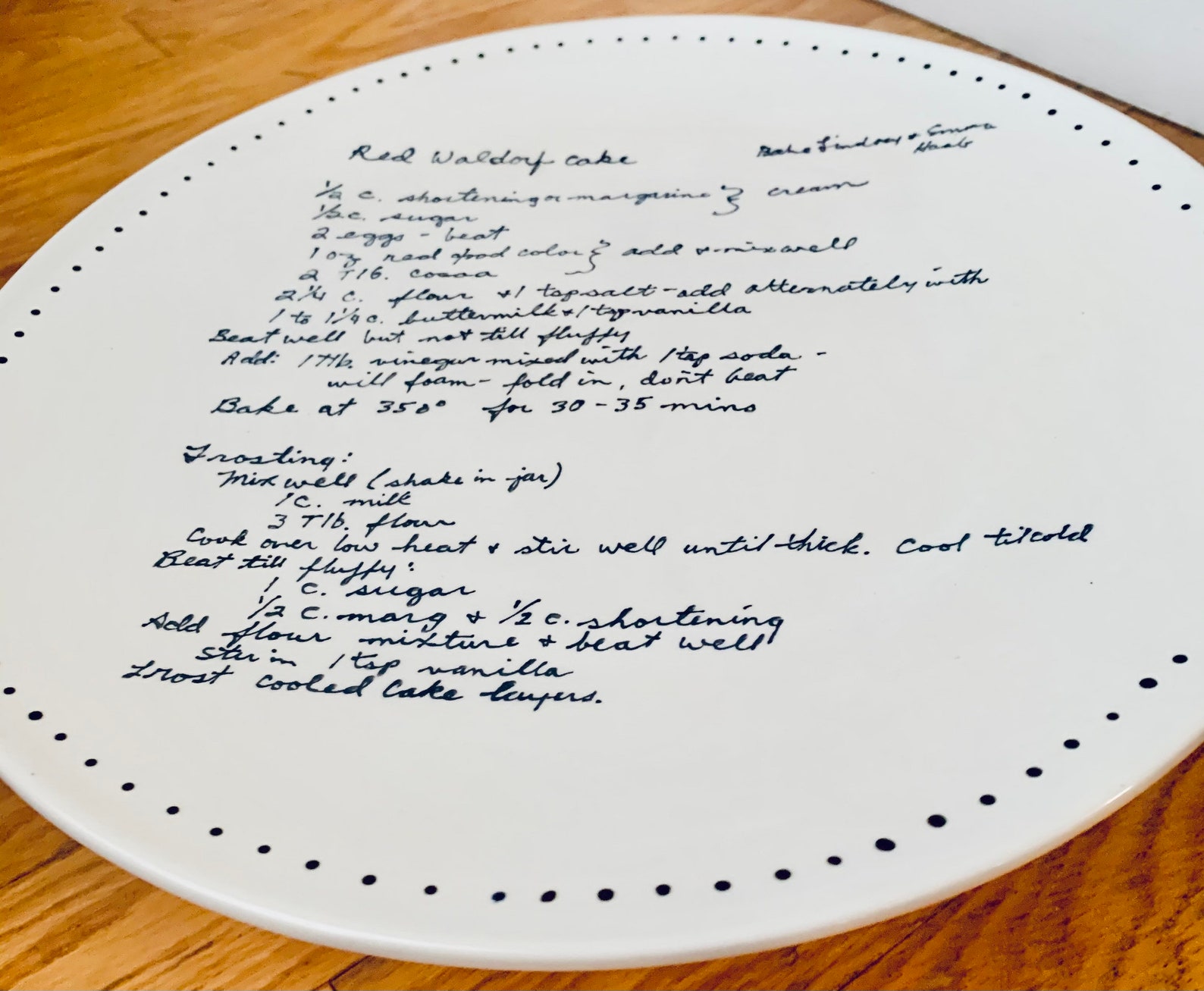 Custom Handmade Ceramic Cake Stand Plate Recipe, Monogram, Logo or ...