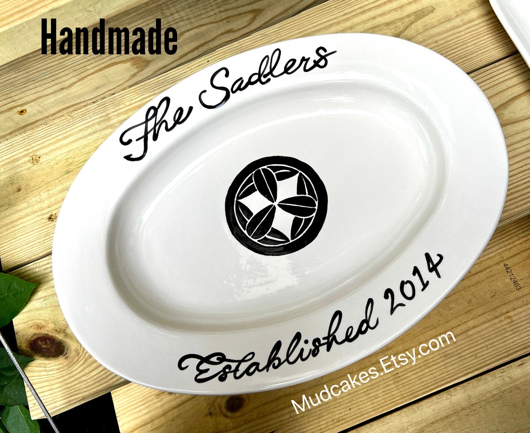 Monogrammed Personalized Ceramic Serving Platter , Recipe, Wedding ...