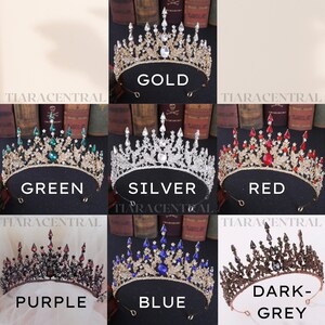 Dark Crown, Tiara Crown, Black Crown, Dark Rhinestones Tiara, Bridal ...