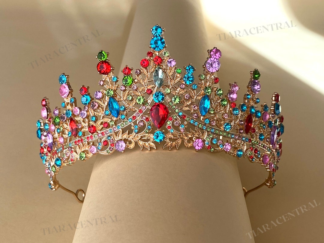 Colorful Tiara Crown, All Colors Princess Crown, Rainbow Crown, Pride ...