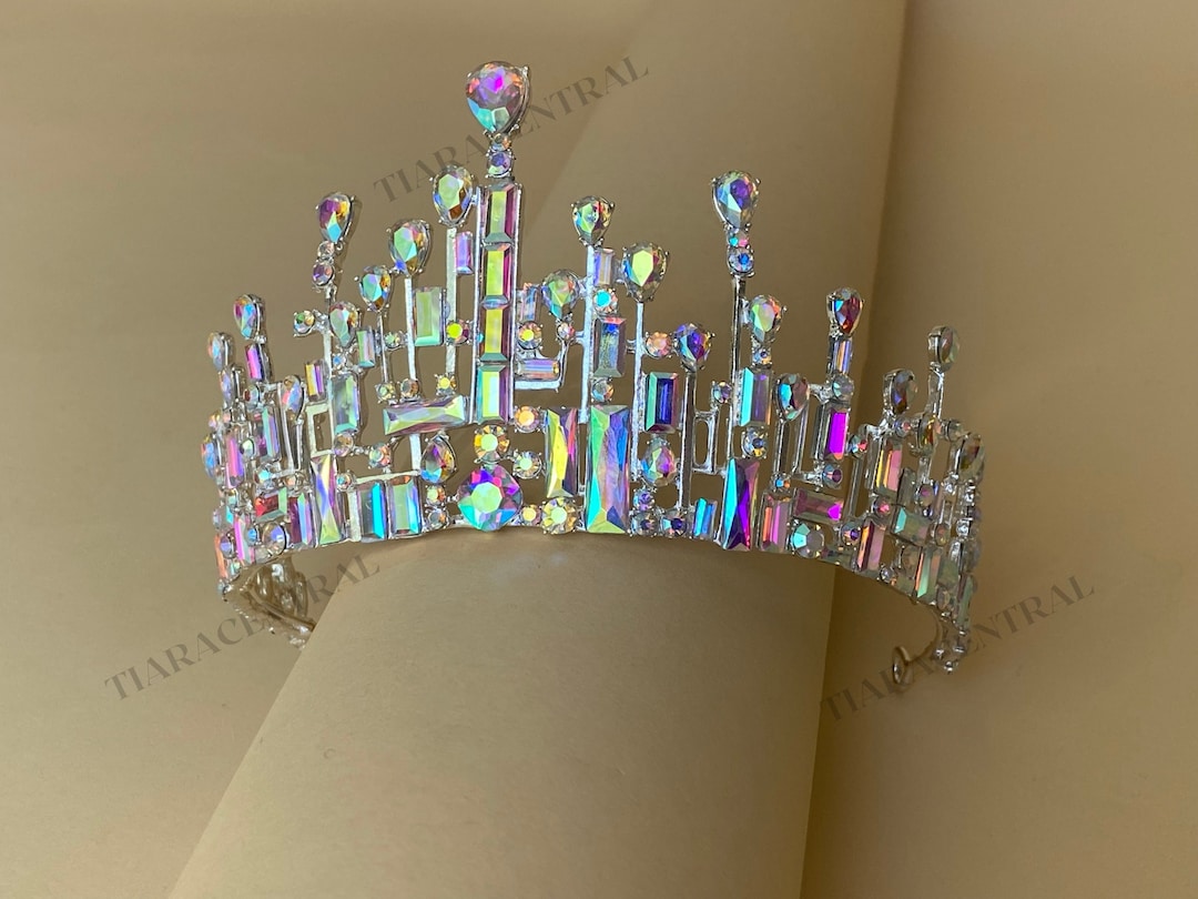 Rainbow Crown, AB Rhinestone Tiara, Colorful Crown, Pride Headpiece ...