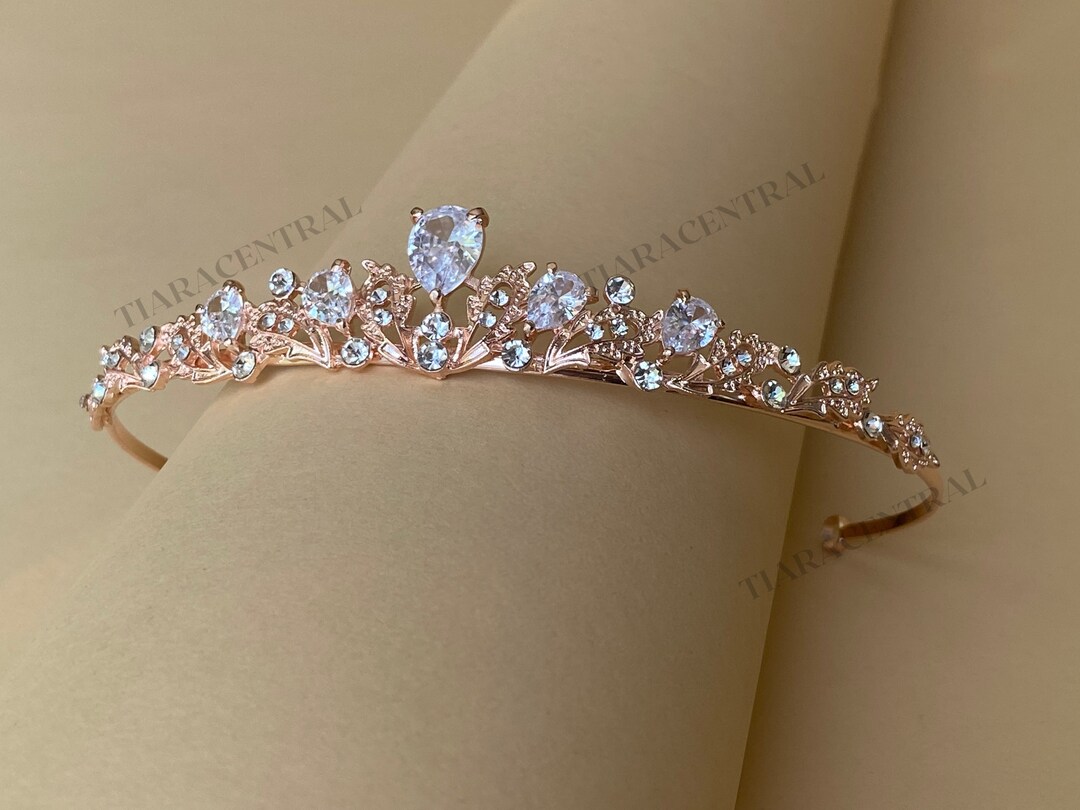 Rose-gold Rhinestone Tiara Silver Crystal Gold Prom Crown Silver ...