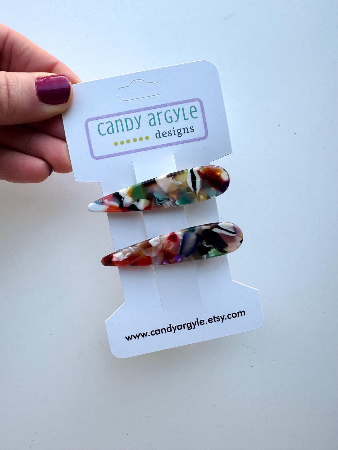 Confetti Hair Clip Set - Colorful Raindrop Alligator Clips - Etsy