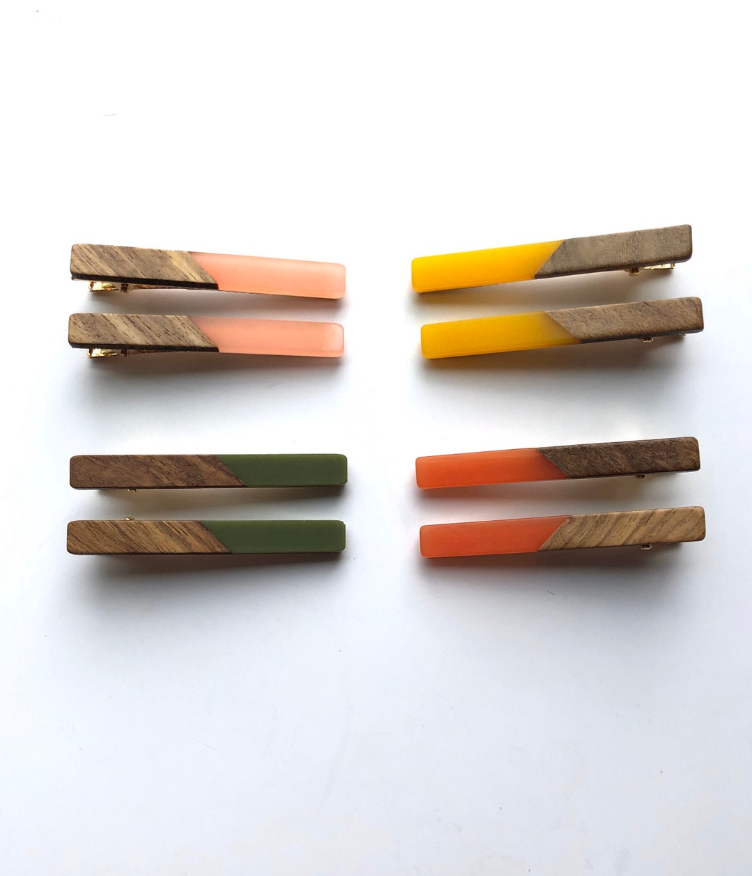 Hair Clips - Wood Hair Clip - Wood and Acrylic Hair Clip - Hair ...