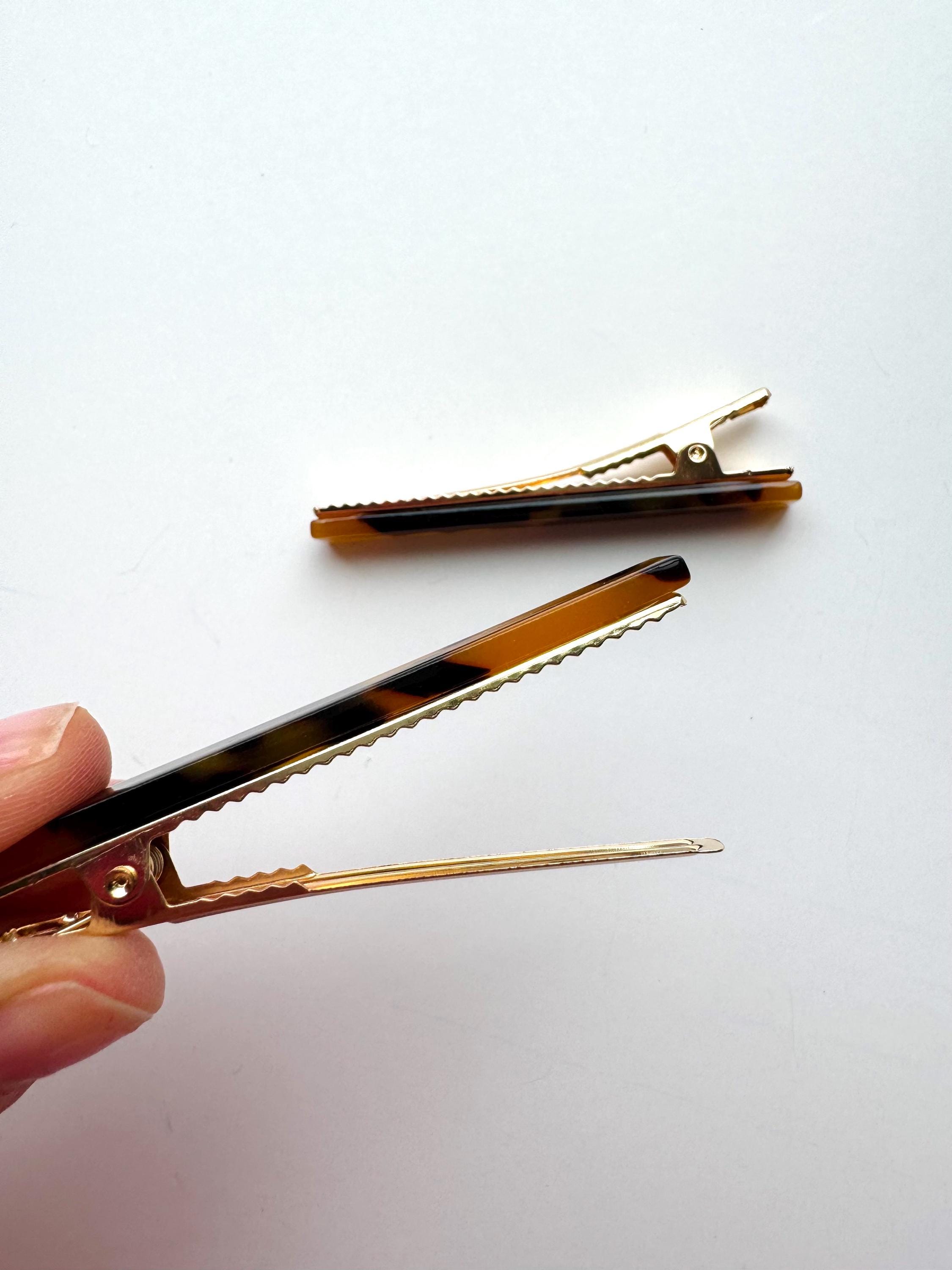 Tortoise Shell Barrette Set – Golden Brown Hair Clips - Etsy