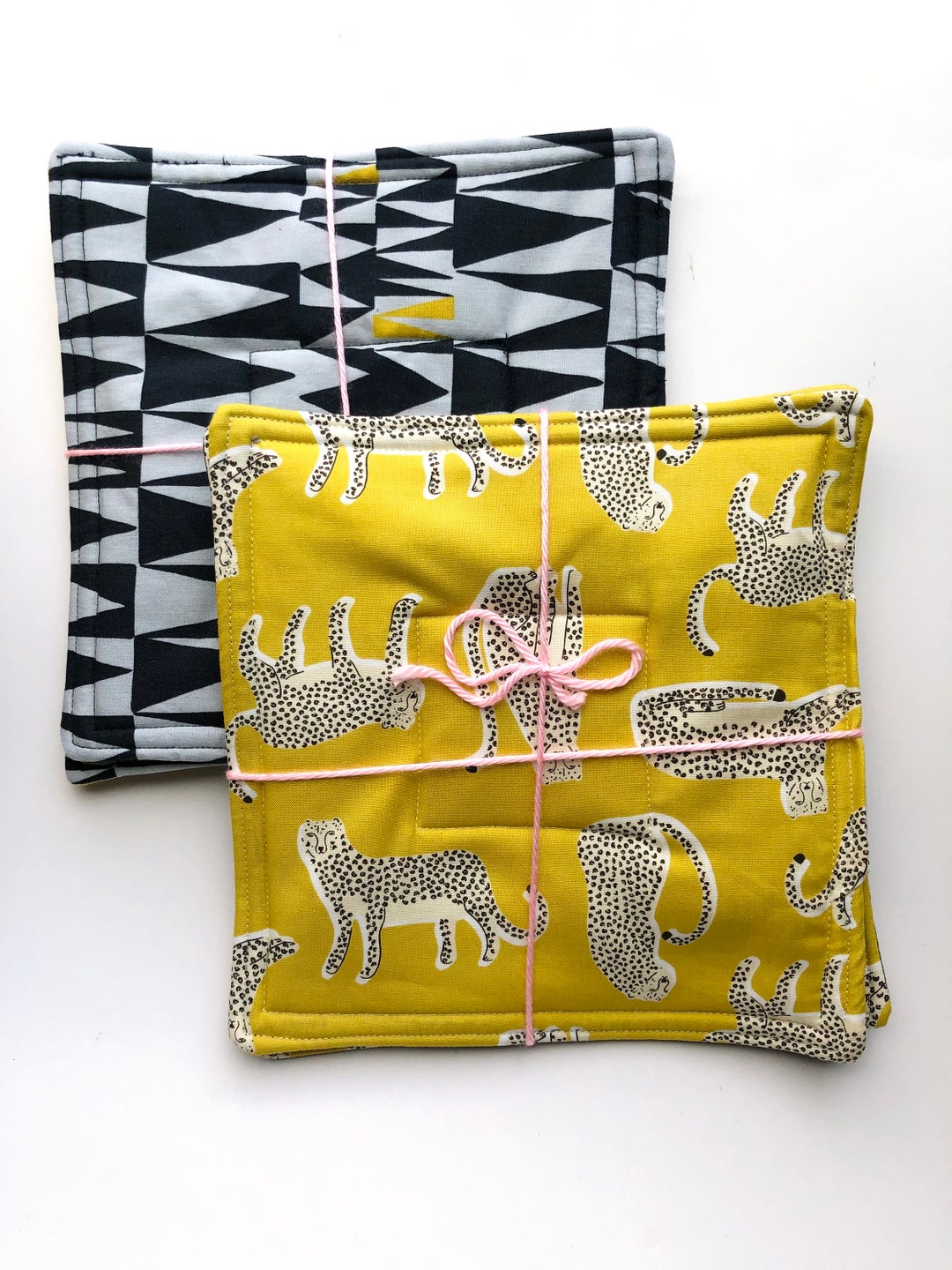 Quilted Hot Pads - Cheetah & Geometric, Modern Kitchen (set of 2) - Etsy