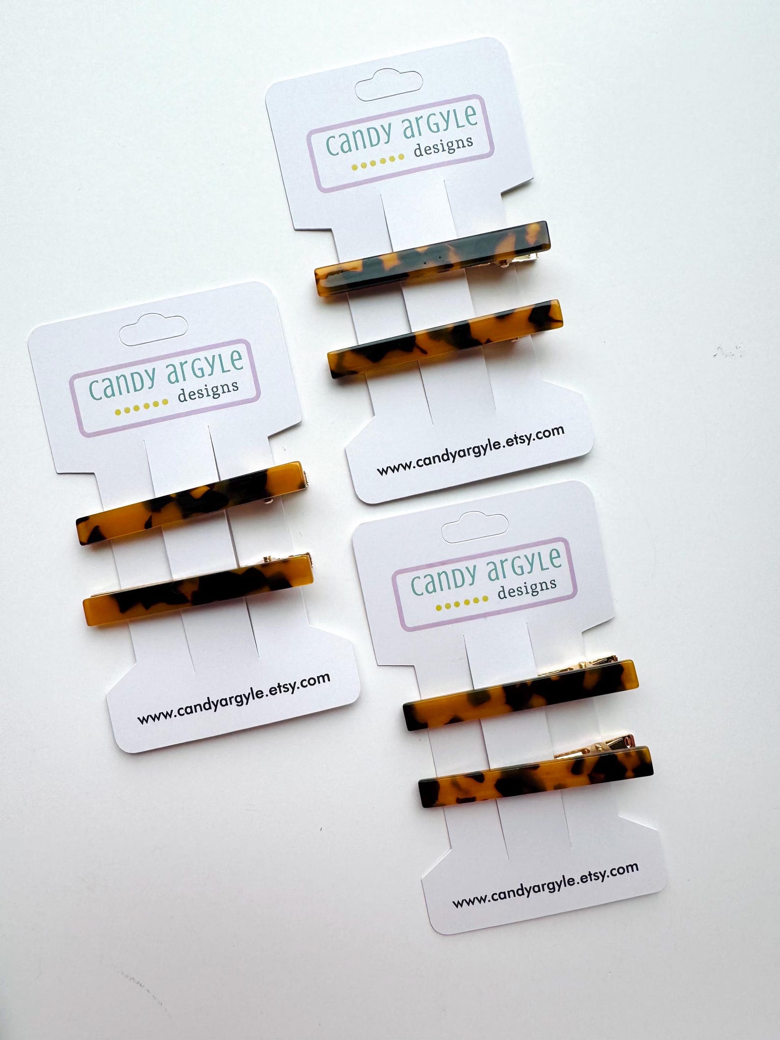 Tortoise Shell Barrette Set – Golden Brown Hair Clips - Etsy