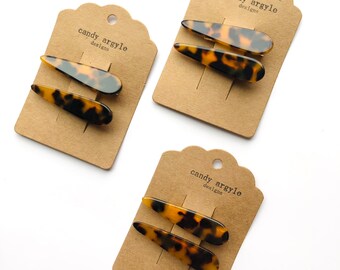 Tortoise Shell Hair Barrette Clip Geometric Acrylic Hair - Etsy