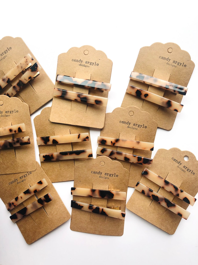 Tortoise Shell Barrette Set – Golden Brown Hair Clips, Approx 2.25" - Etsy
