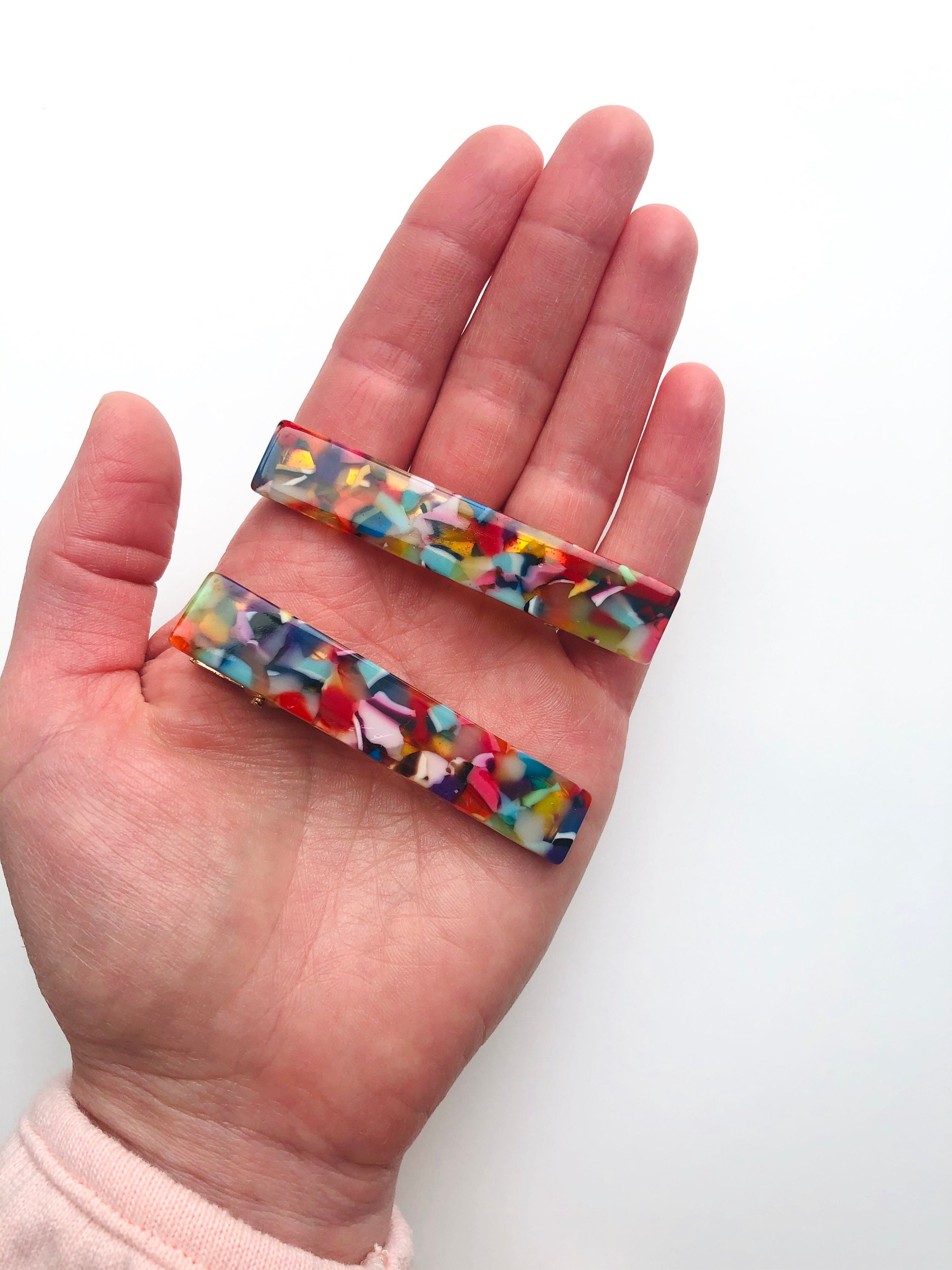 Acrylic Hair Clips Acetatehair Clip Rainbow Hair Clip - Etsy Hong Kong