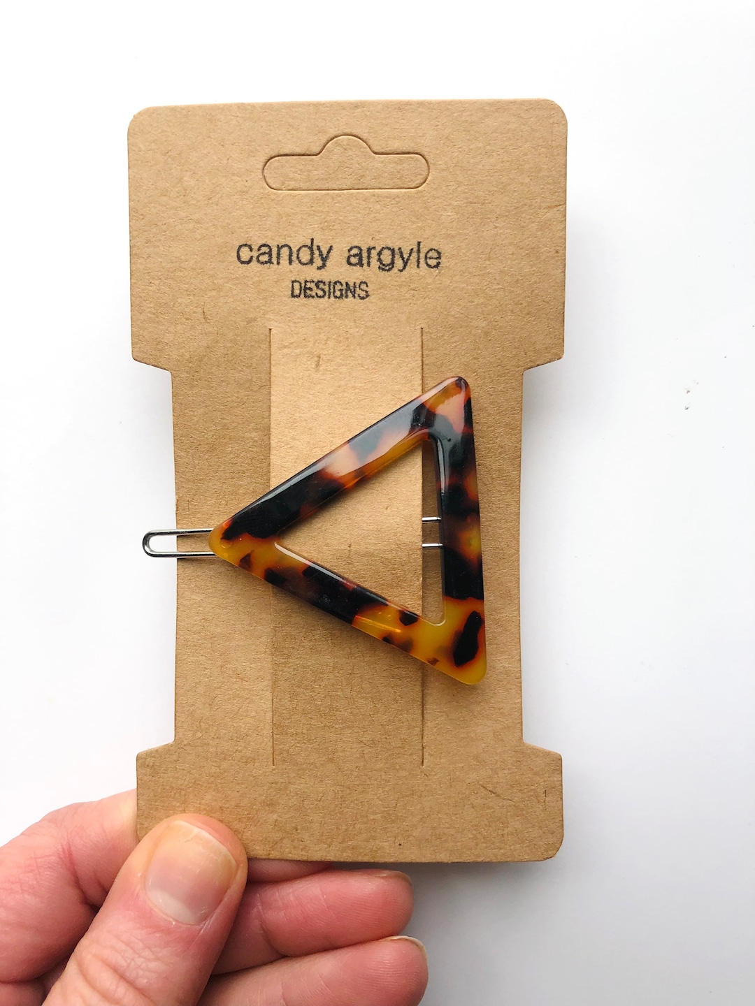 Triangle Hair Clip - Tortoise Shell Hair Clip - Minimalist Hair Clip ...