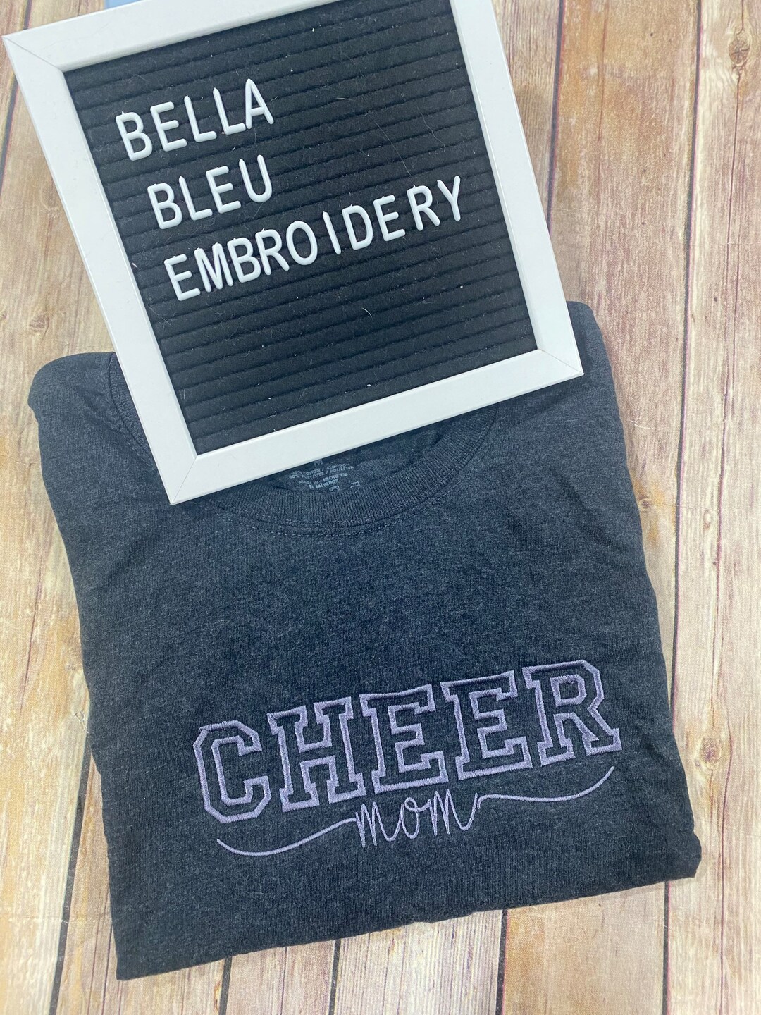 Cheer Mom Embroidery Tee Shirt, Embroidered Cheer Shirt, Cheer Mom Tee ...