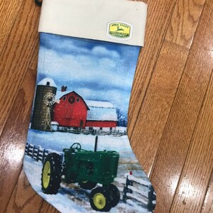 Christmas Stocking - John Deere Tractor Stocking - Tractor Stocking ...