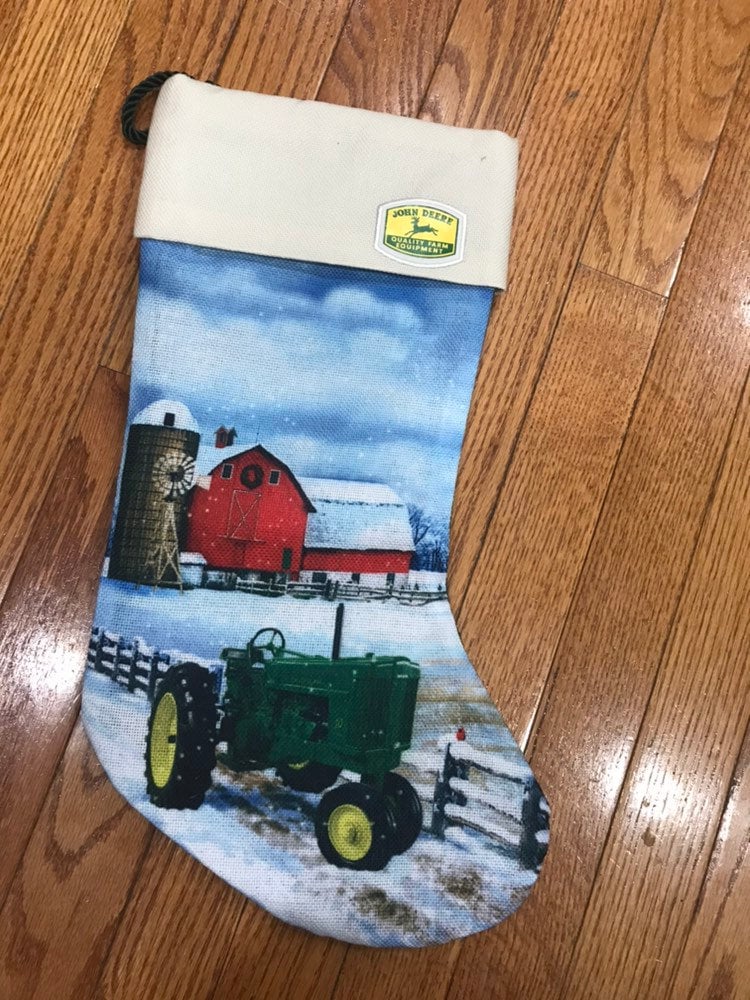 Christmas Stocking - John Deere Tractor Stocking - Tractor Stocking ...