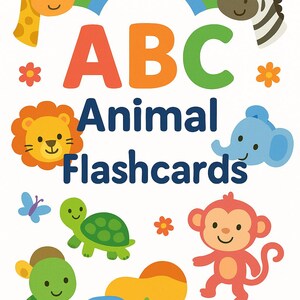 ABC Animal Flashcards for Kids A to Z Printable Alphabet Cards PDF for ...
