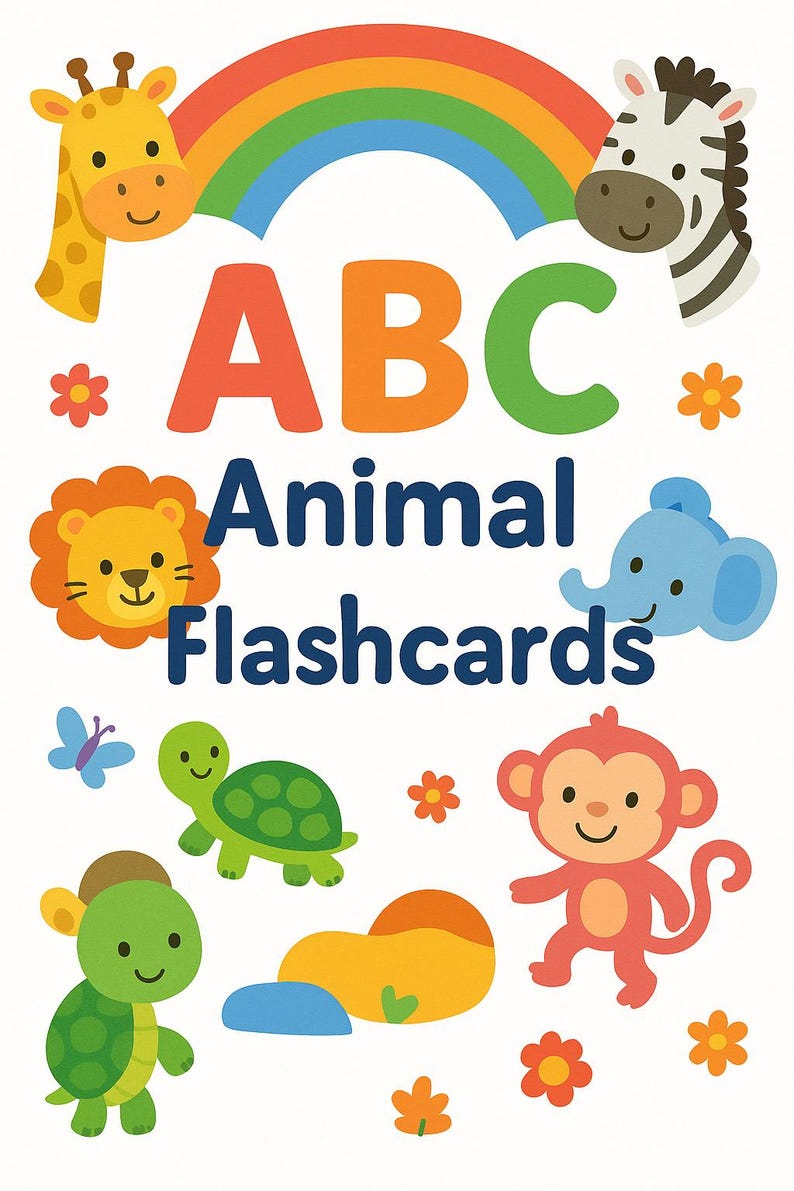 ABC Animal Flashcards for Kids A to Z Printable Alphabet Cards PDF for ...