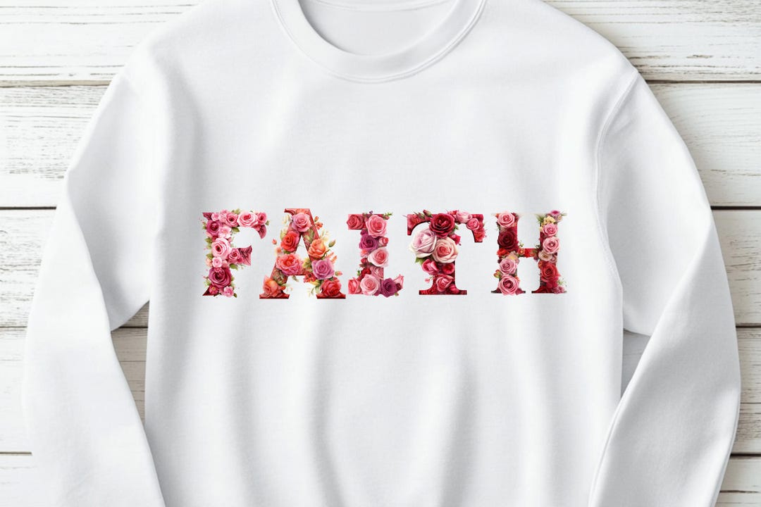 Faith Sweatshirt Women's Floral Monogram Christian Motivational ...