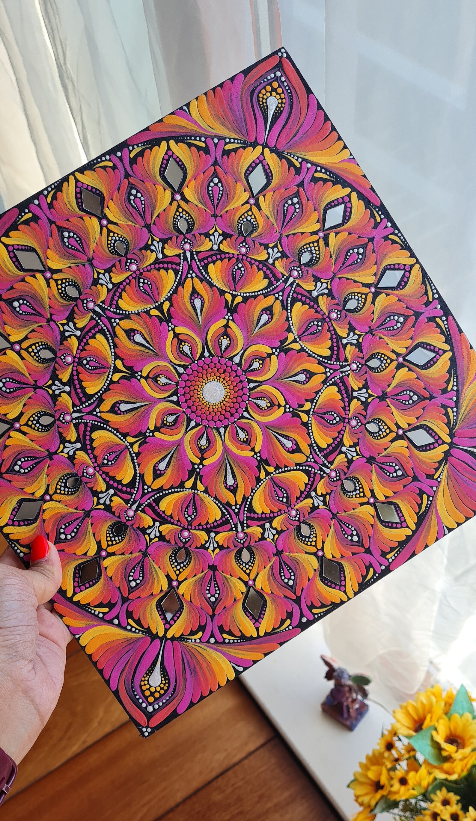 30x30cm Square Handmade Mandala Art - Etsy