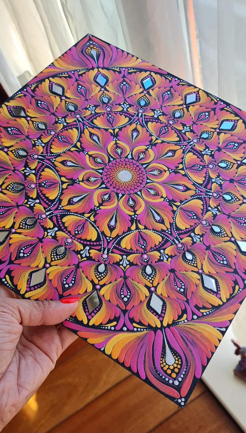 30x30cm Square Handmade Mandala Art - Etsy