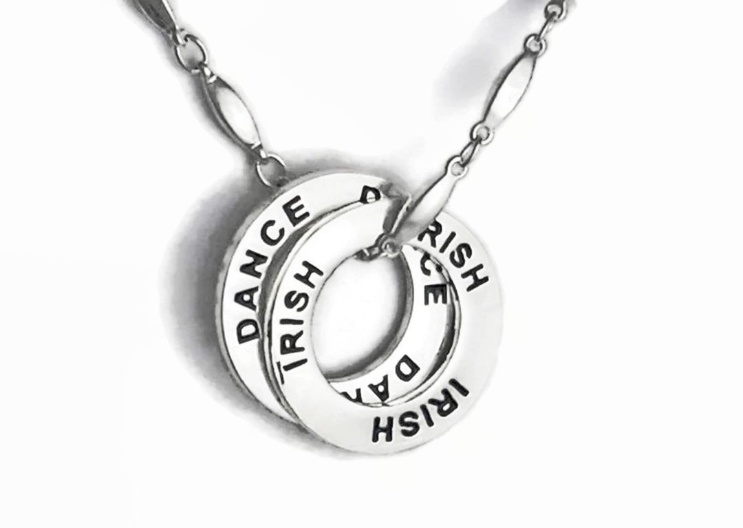 Irish + Dance Stacking Message Rings Necklace 16-18" Adjustable Chain ...