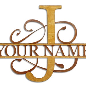 Personalized Family Name Metal Sign, Rustic Baltic Birch Monogram - Etsy