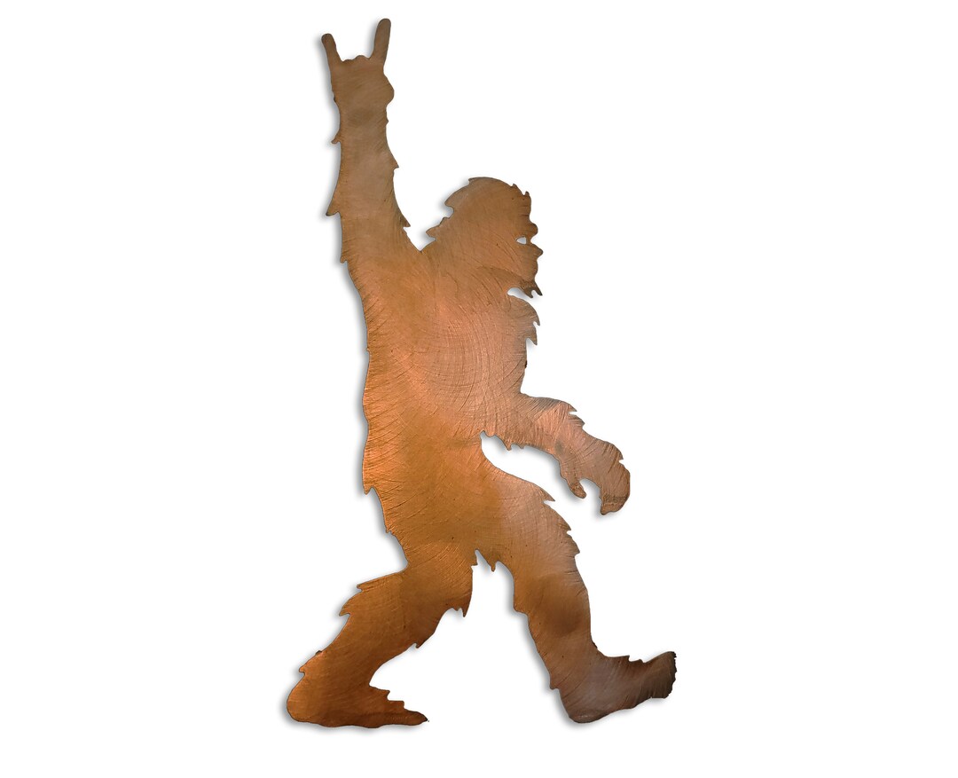 Sasquatch Horns Sign Metal Wall Art, Hang Loose Big Foot Collection ...
