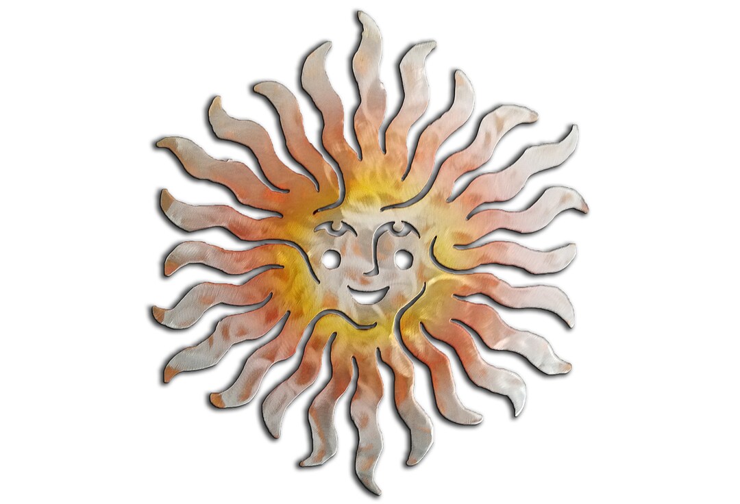 Sprite Sun Face, Southwest Metal Wall Art, Sunset Swirl Finish, Decor ...