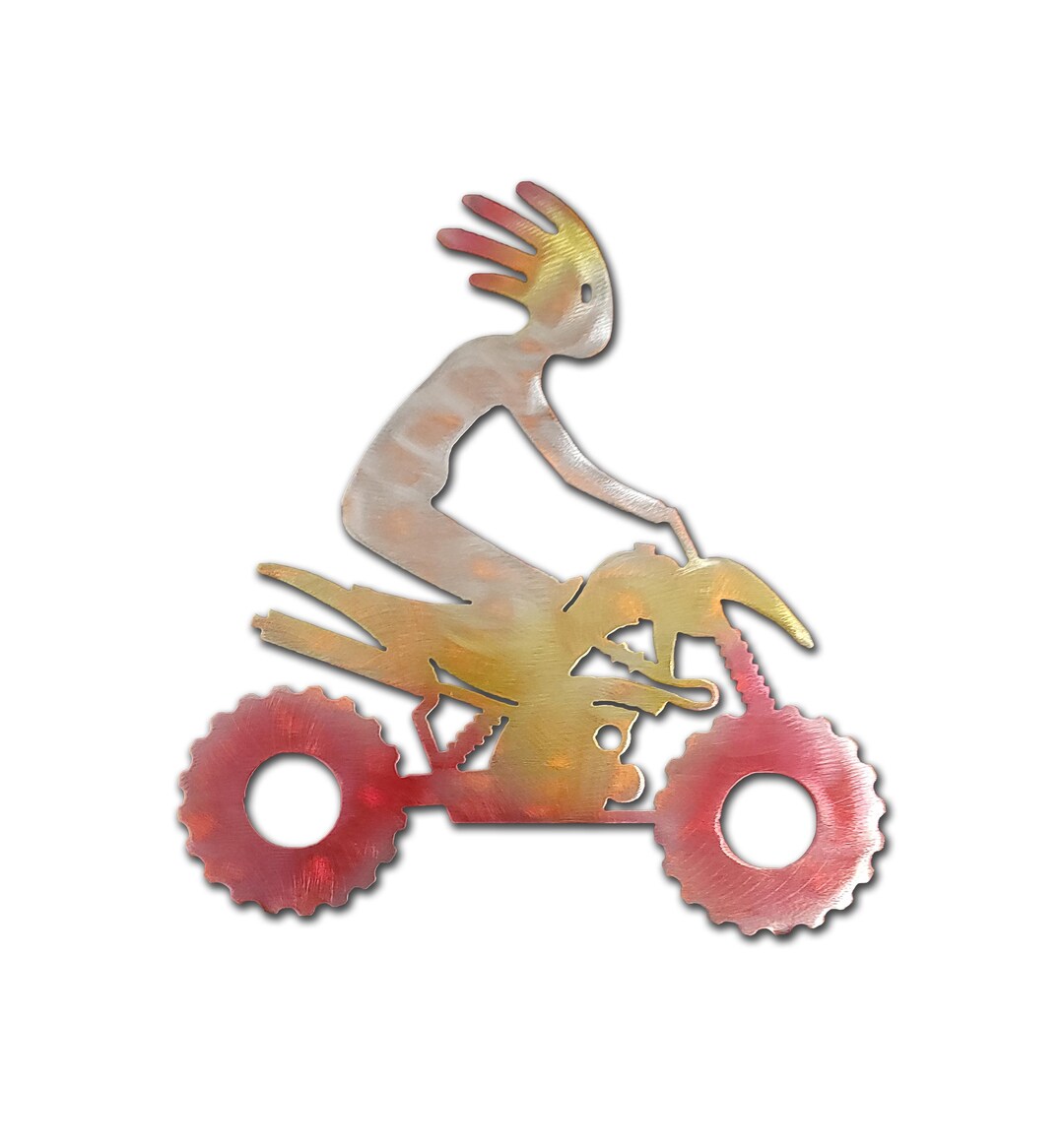 Kokopelli Riding Quad, Southwest Metal Wall Art, Element, Sunset Swirl ...